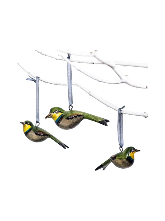 Mifuko Wooden Green Bird Ziemassvētku rotājums 9 cm | Stockmann