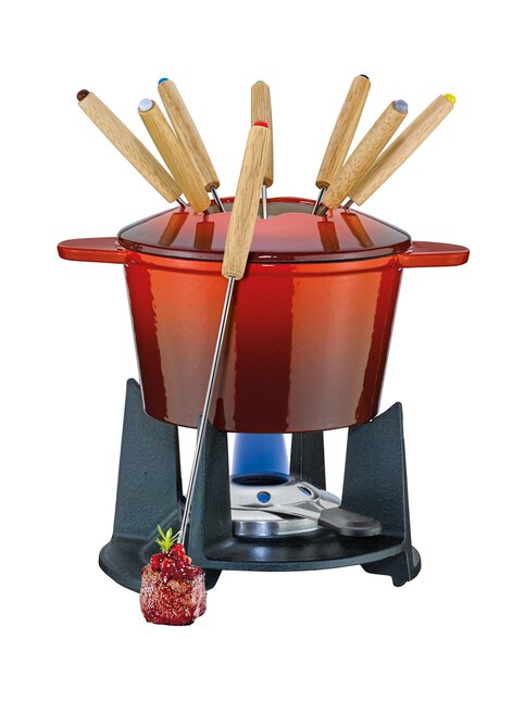 RED Spring Grenoble-fondue-setti 8 haarukalla |12 x 26,7 x 42 cm / 1,5 ...