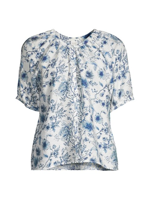 BLUE/OFFWHITE FLOWER PRINT NOOM Tinja-pusero | Paidat & puserot | Stockmann