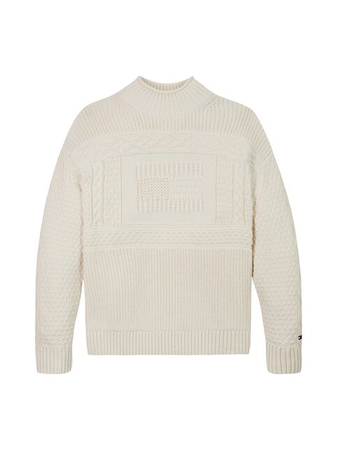 Z00 IVORY PETAL Tommy Hilfiger Flag-puuvillaneule |140 | Neuleet ...