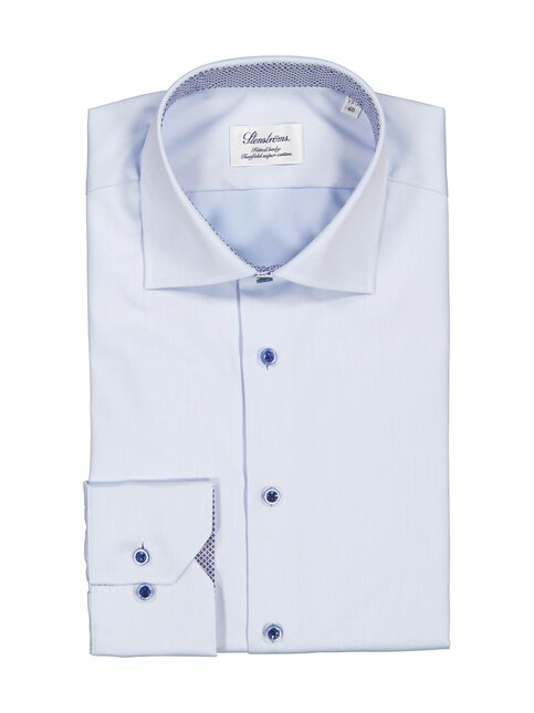 100 LIGHT BLUE Stenströms Fitted Body Cuff Contrast -kauluspaita ...