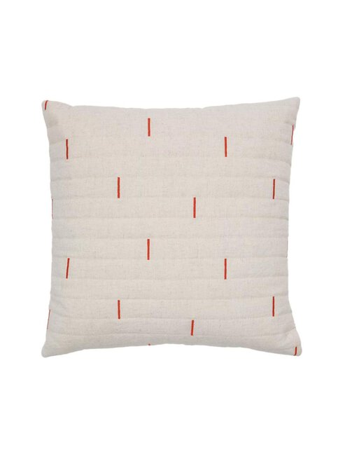 BEIGE Kave Home Blaina-tyynynpäällinen valkoinen / punainen 45 x 45 cm ...