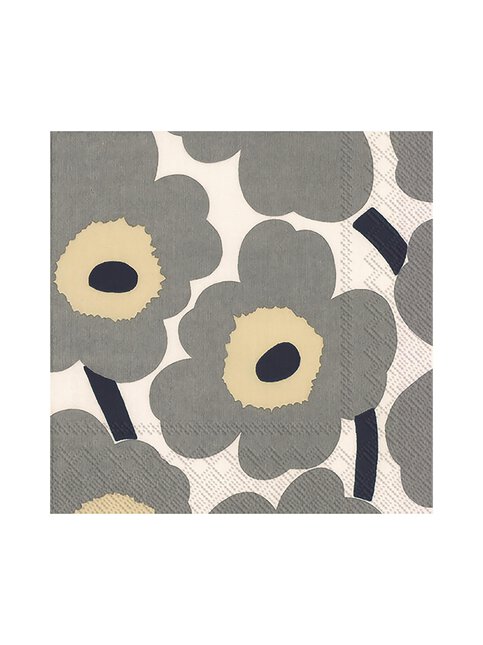GREY WHITE Marimekko Unikko-servietti 33 x 33 cm, 20 kpl |33x33 CM ...