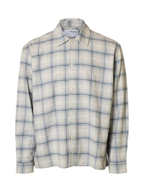 LIGHT GREY MELANGE CHECKS:MULTI CHECKS Selected SlhEdwin Relaxed Fit ...